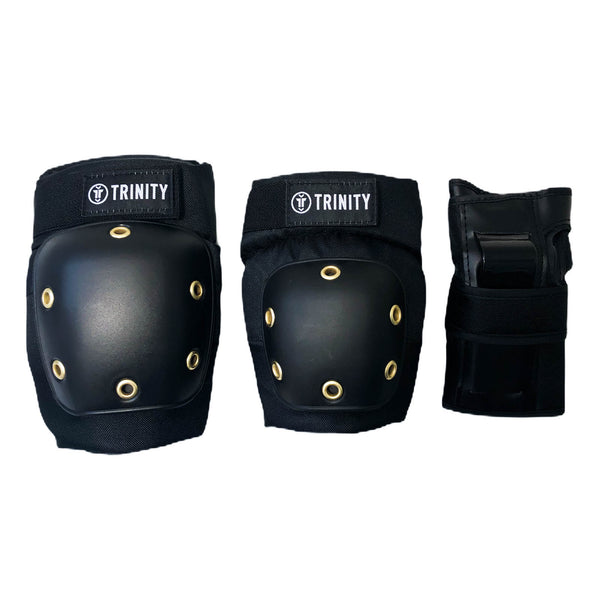 Trinity Tri-Pack Pad Set / Black Black – 335 Skate Supply